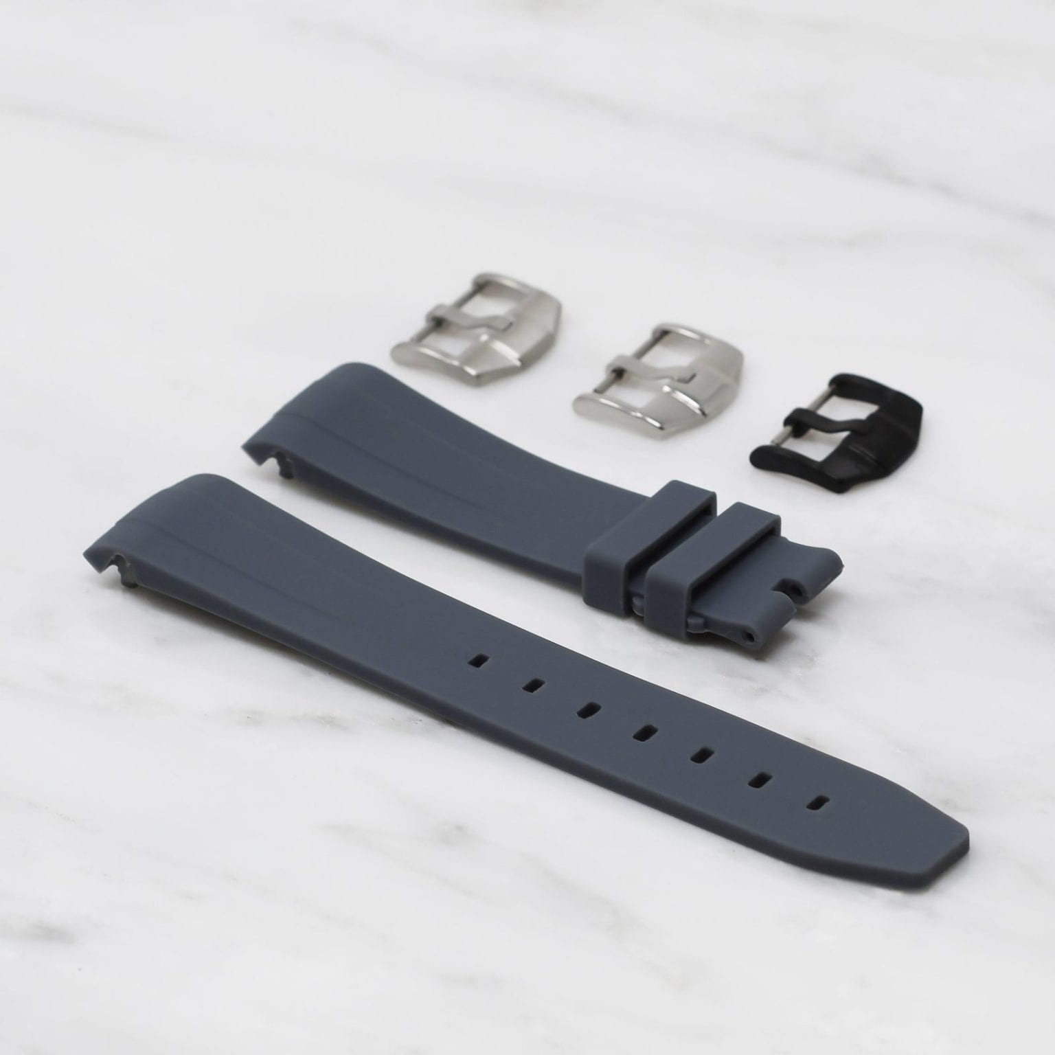 Rubber Strap for Omega X Swatch Moonswatch - Graphite | Horus Straps ...