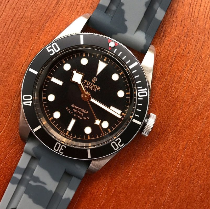 TUDOR BLACK BAY STRAP - GRAPHITE CAMO RUBBER | Horus Straps Philippines