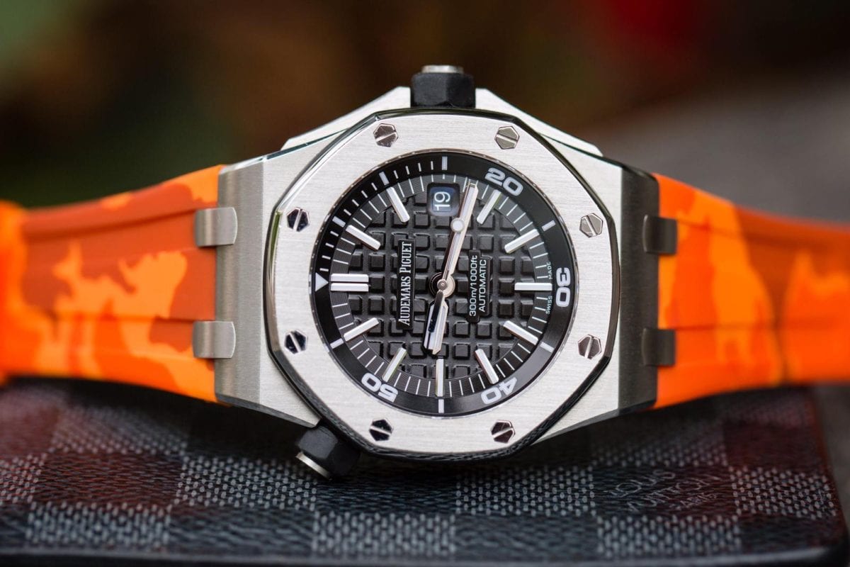 Orange Camo Rubber Strap For Audemars Piguet Diver | Horus Straps ...