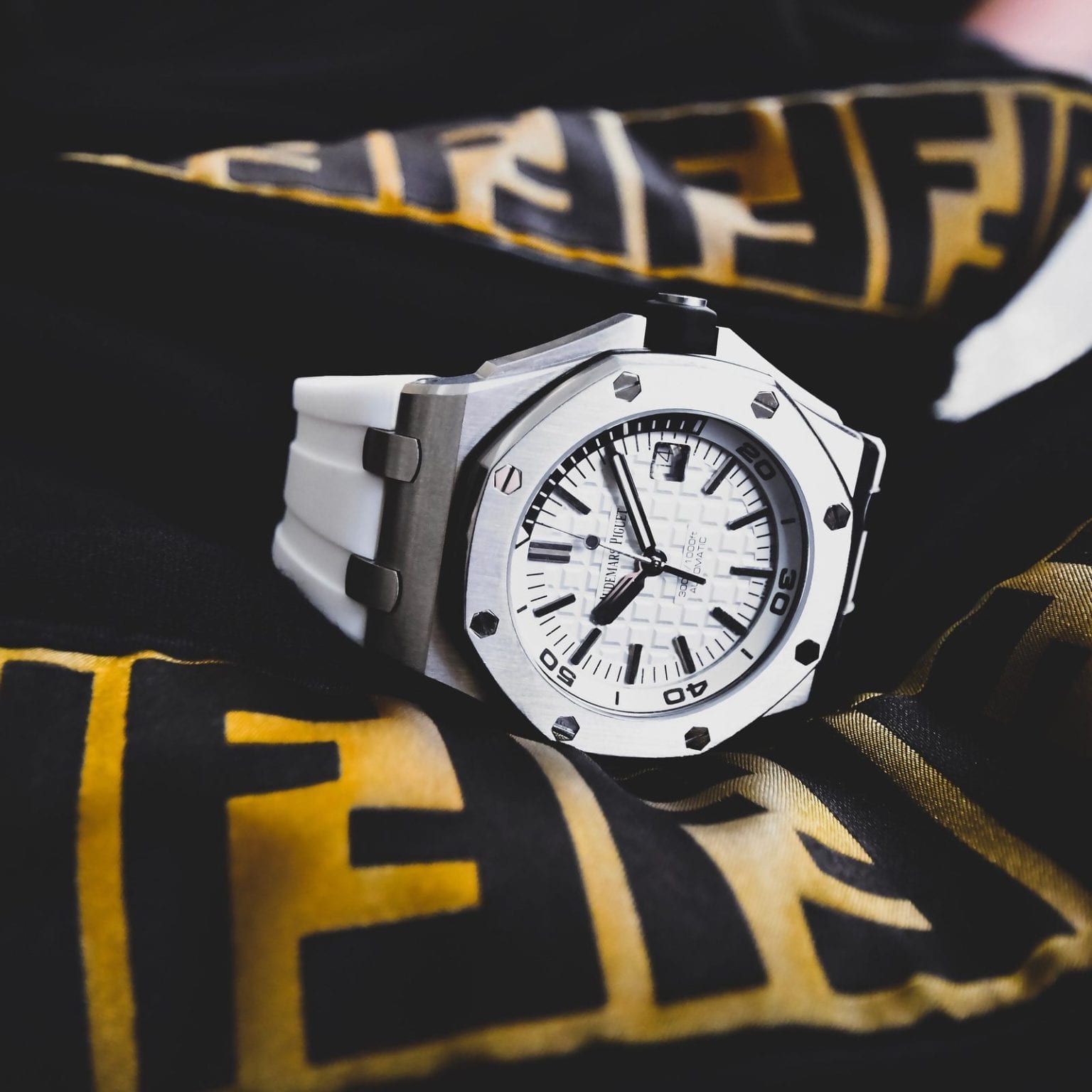 Arctic White Rubber Strap For Audemars Piguet Diver | Horus Straps ...