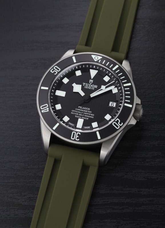 TUDOR PELAGOS - OLIVE RUBBER | Horus Straps Philippines