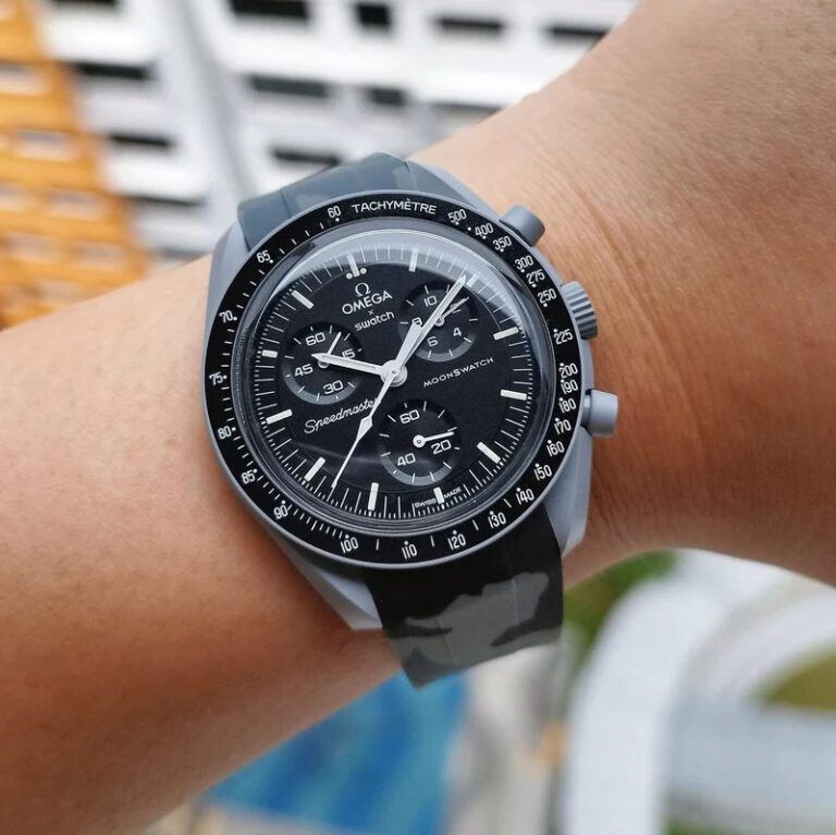 Rubber Strap for Omega X Swatch Moonswatch - Graphite Camo | Horus Straps Philippines
