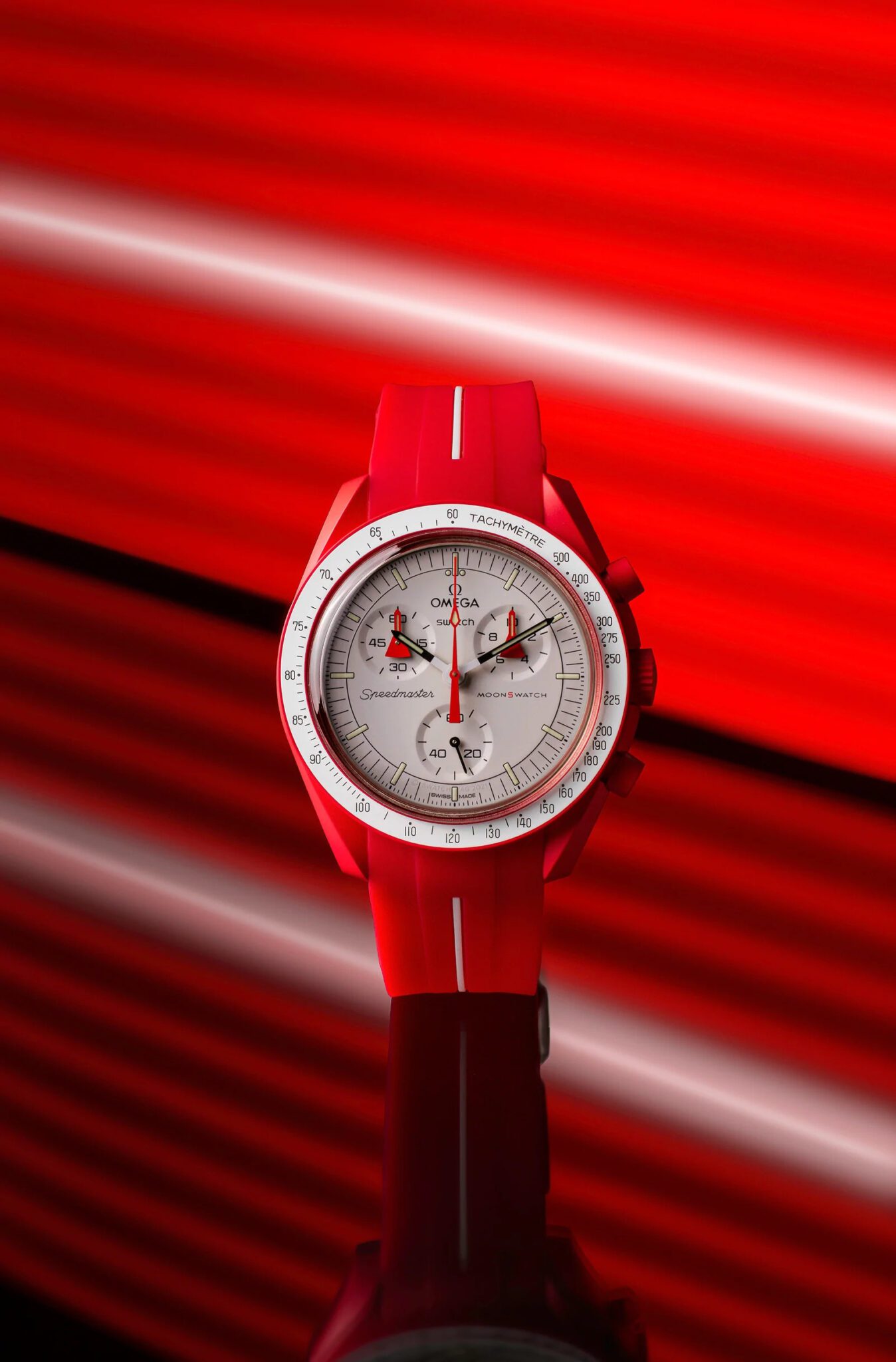 Rubber Strap for Omega X Swatch Moonswatch - Corsa Red & White | Horus ...