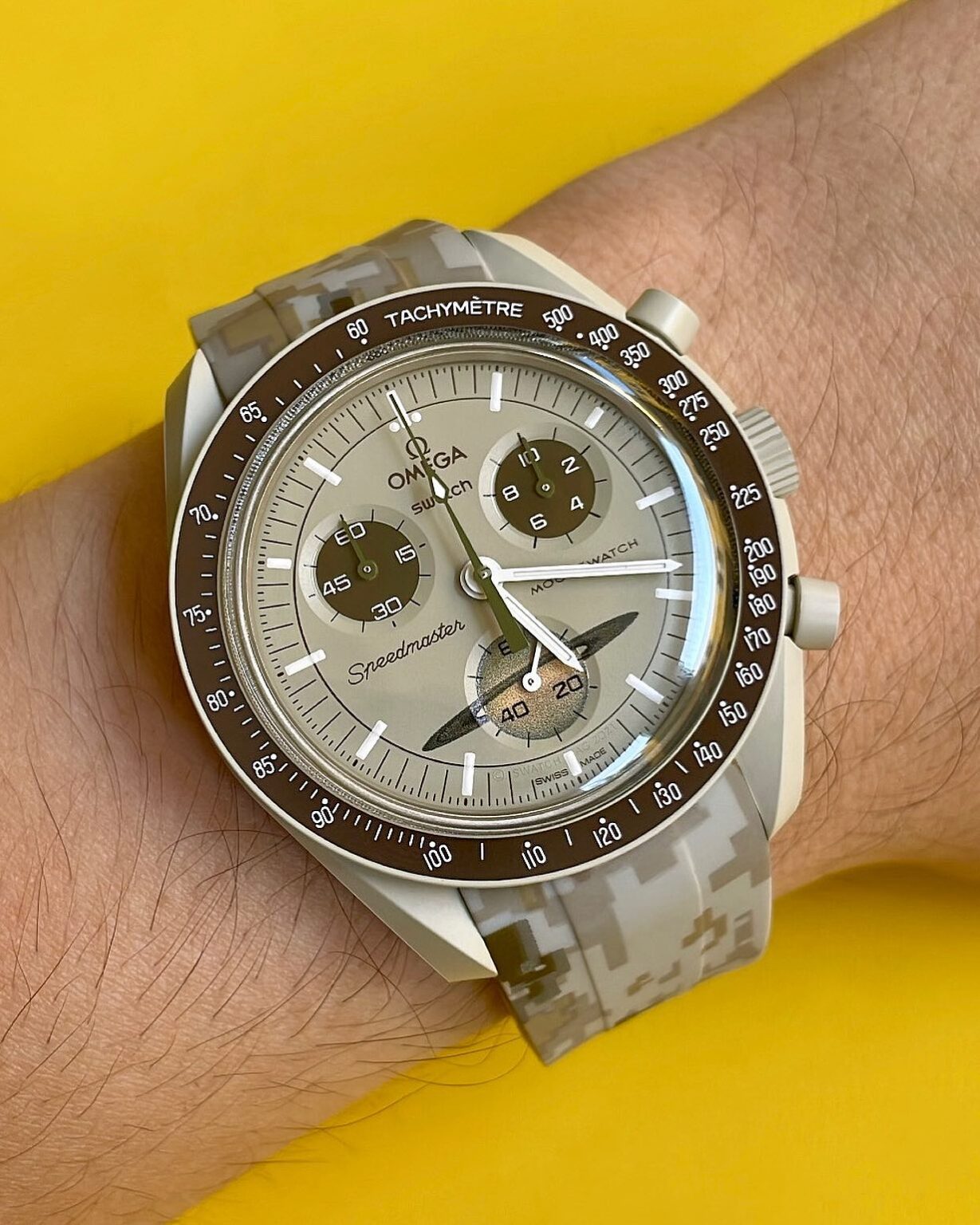 Rubber Strap for Omega X Swatch Moonswatch - Desert Digi Camo | Horus ...