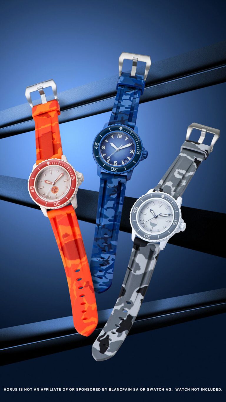 Rubber Strap For Blancpain X Swatch Fifty Fathoms - Snow Camo Rubber | Horus Straps Philippines